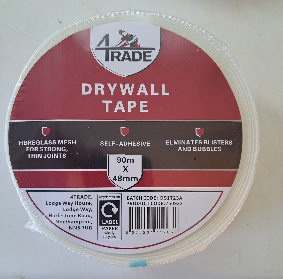 Scrim Tape 48mm x 90m – Durable Joint Reinforcement for Drywall & Plas ...